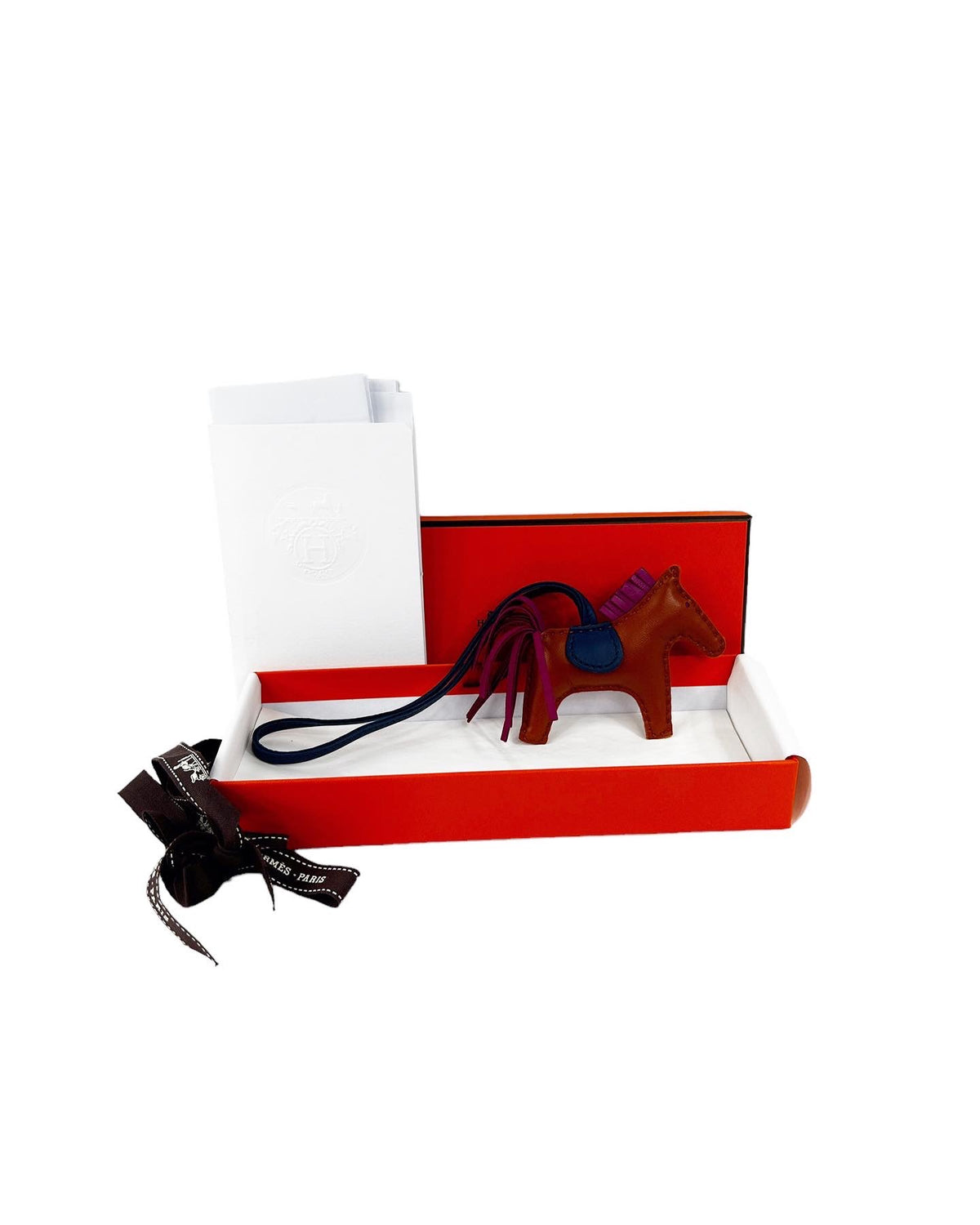 Magenta/Navy/Camel Rodeo PM Lambskin Leather Charm