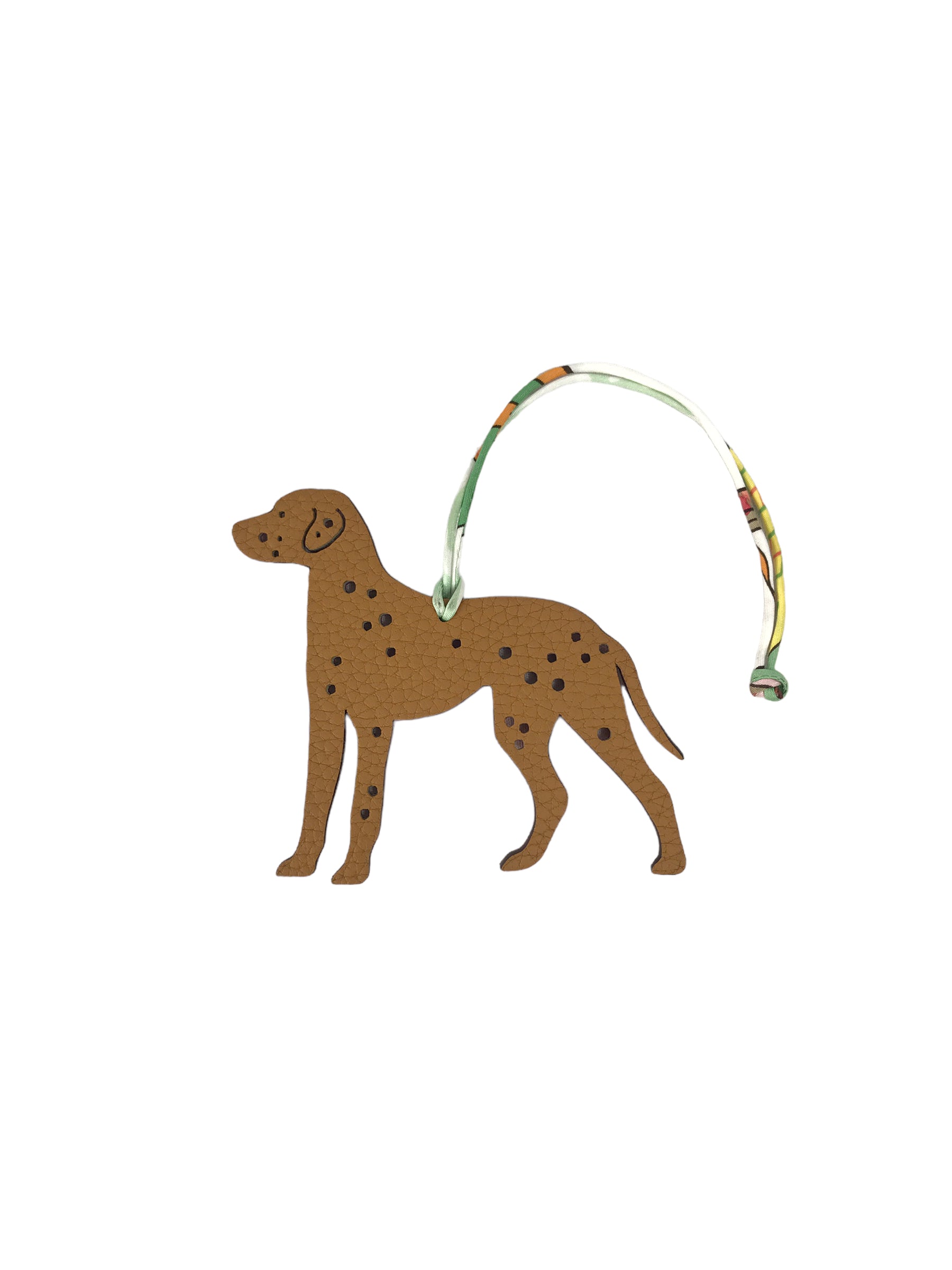 Petite H Dalmatian Bi-colour Rouge/Chai Calfskin Leather Bag Charm w/