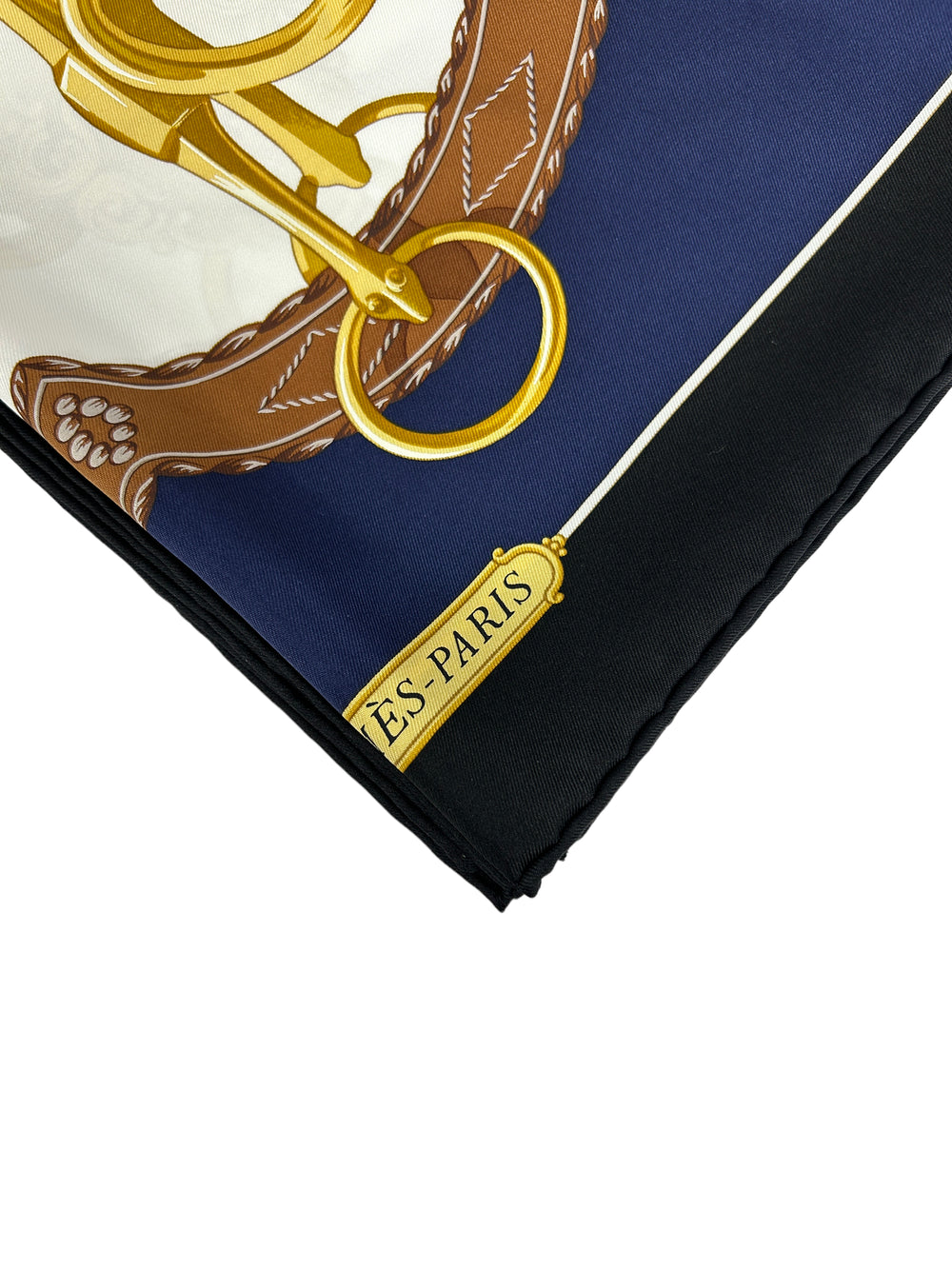 Noir/Marine/Blanc "Lift Profile" Silk Scarf-ON LAYAWAY